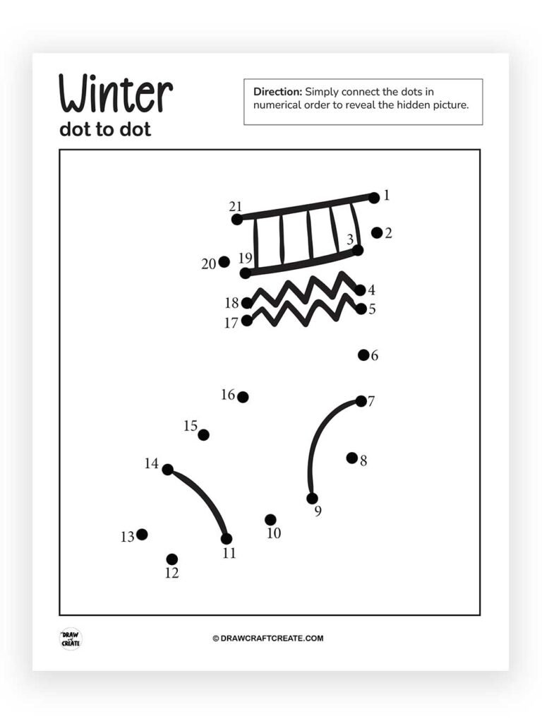 Free Printable Winter Dot To Dot Pages - Draw Craft Create