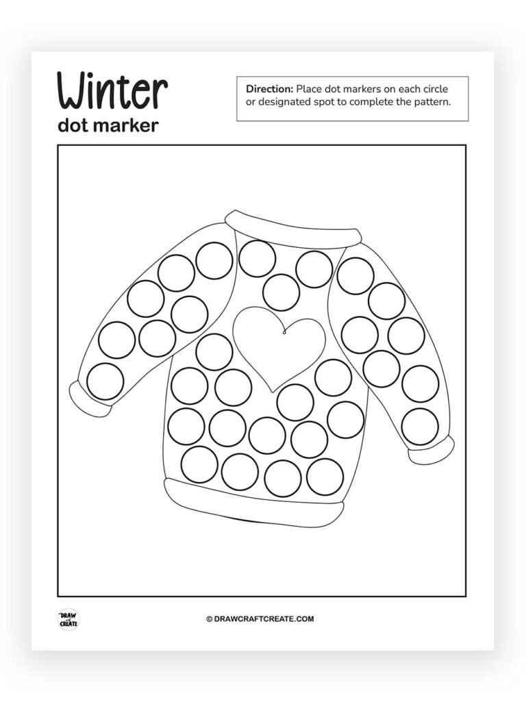 Free Printable Winter Dot Marker Coloring Pages - Draw Craft Create