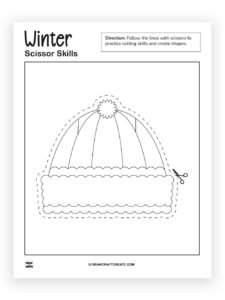 Free Printable Winter Scissor Skills Coloring Pages - Draw Craft Create