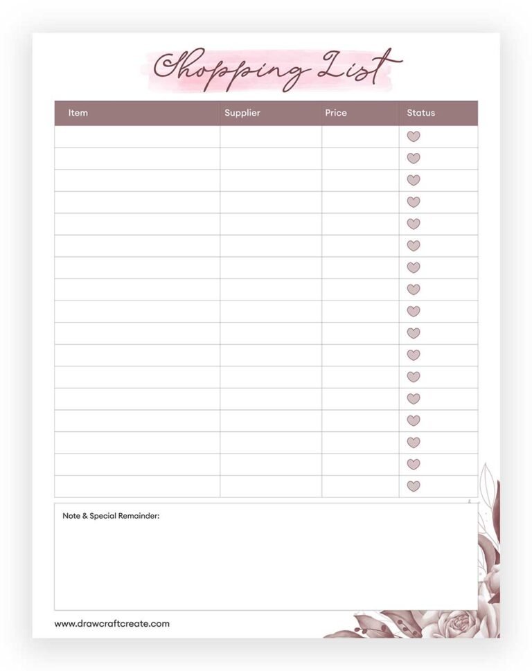 Free Printable Wedding Planner (33 Pages Pdf) - Draw Craft Create