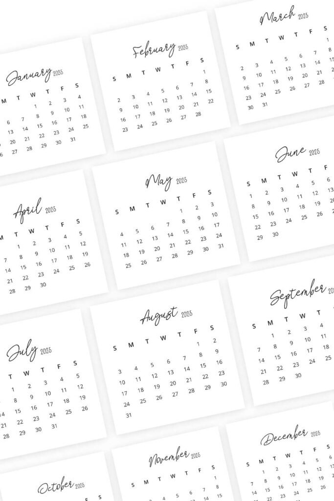 Free Printable 2025 Mini Calendar Card - Draw Craft Create
