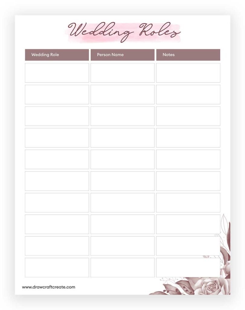 Free Printable Wedding Planner (33 Pages Pdf) - Draw Craft Create