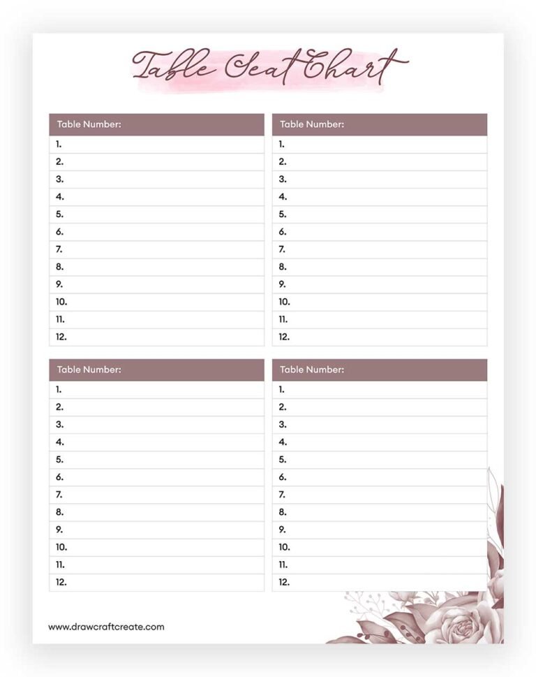 Free Printable Wedding Planner (33 Pages Pdf) - Draw Craft Create