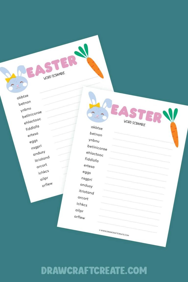 Easter Word Scramble Printable Free - Draw Craft Create