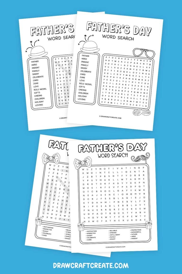 Father's Day Word Search Printable - Draw Craft Create
