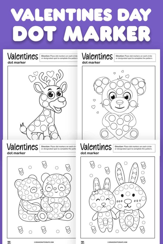 Free Printable Valentine's Day Dot Marker Coloring Pages - Draw Craft ...