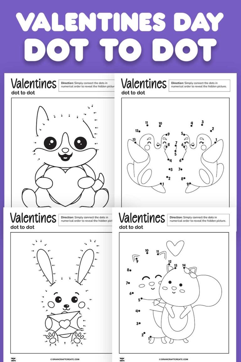 Free Printable Valentine's Day Dot To Dot Pages - Draw Craft Create
