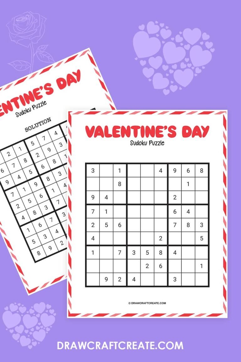 Free Printable Valentine's Day Sudoku Puzzle - Draw Craft Create
