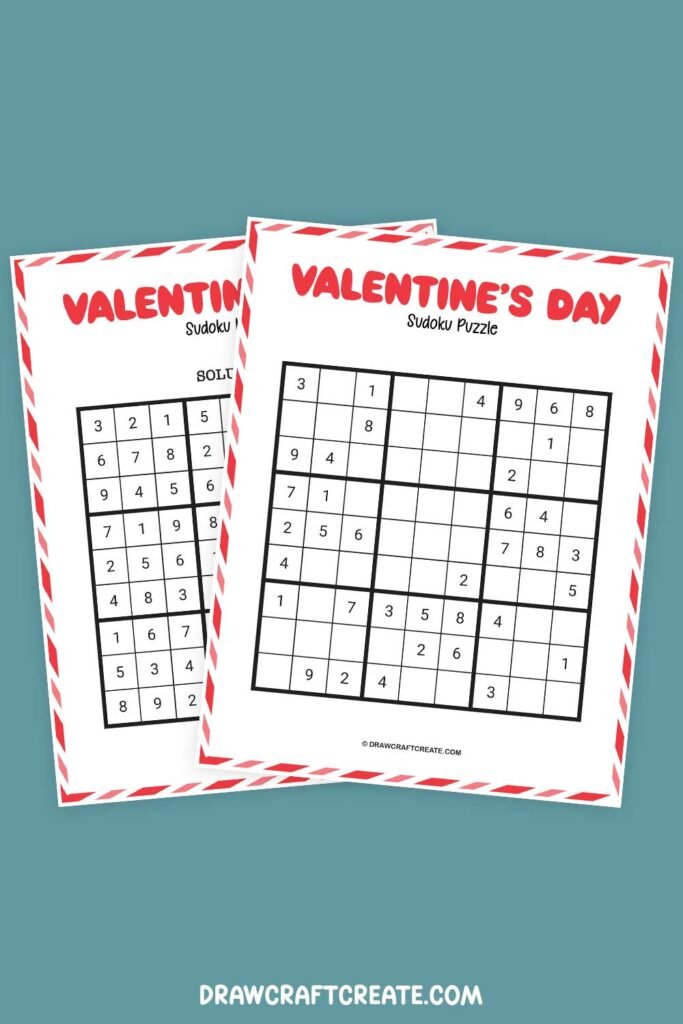 Free Printable Valentine's Day Sudoku Puzzle - Draw Craft Create