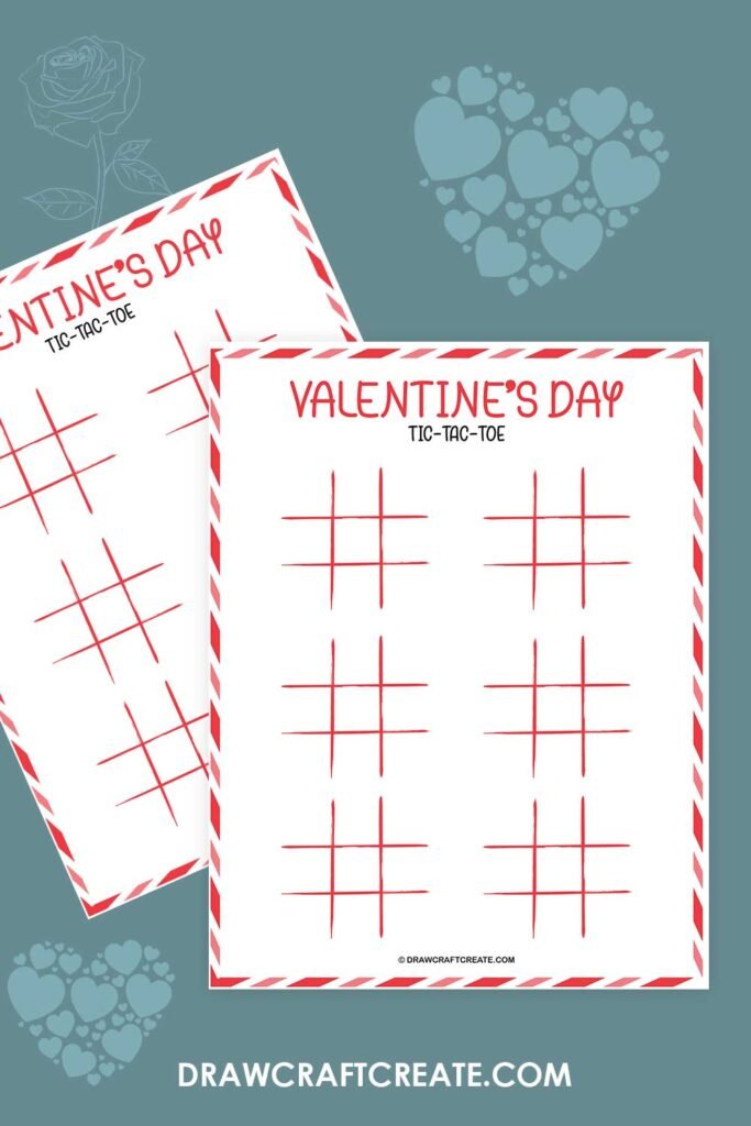 Free Printable Valentine's Day Tic Tac Toe - Draw Craft Create