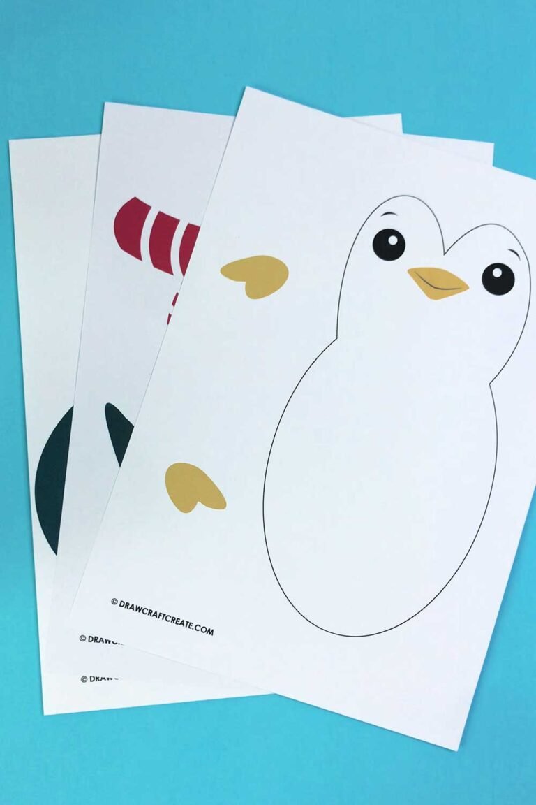 Paper Bag Penguin Craft (With Free Printable) - Draw Craft Create