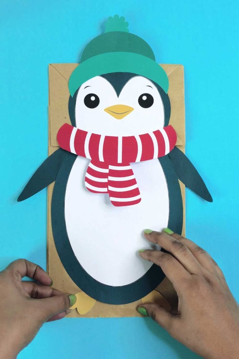 Paper Bag Penguin Craft (With Free Printable) - Draw Craft Create
