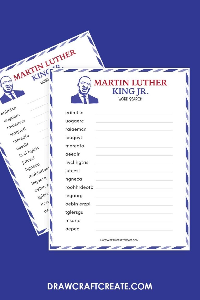 Martin Luther King Jr. Word Scramble Printable Free - Draw Craft Create
