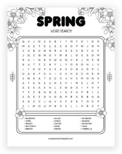 Free Printable Spring Word Search - Draw Craft Create