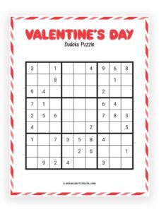 Free Printable Valentine's Day Sudoku Puzzle - Draw Craft Create