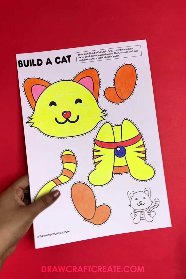 Free Printable Build A Cat Craft - Draw Craft Create