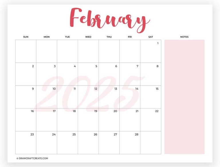 Free Printable February 2025 Calendars - Draw Craft Create