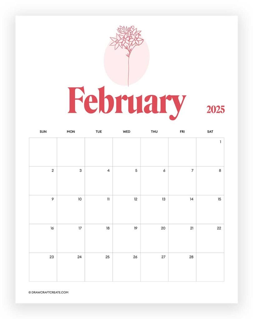 February 2025 Calendars Printable - 40+ Free PDF - Draw Craft Create