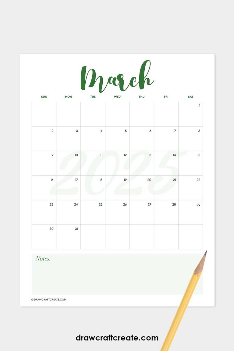 Free Printable March 2025 Calendars - Draw Craft Create