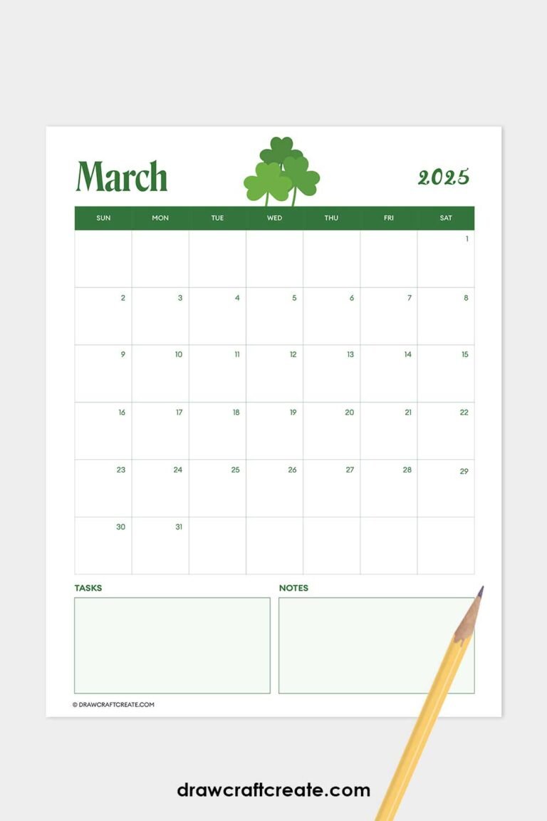 Free Printable March 2025 Calendars - Draw Craft Create