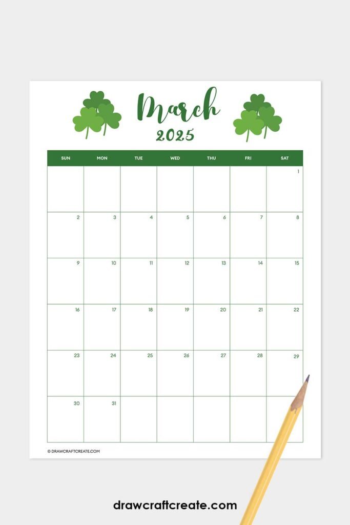 Free Printable March 2025 Calendars - Draw Craft Create