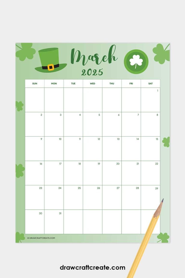Free Printable March 2025 Calendars - Draw Craft Create