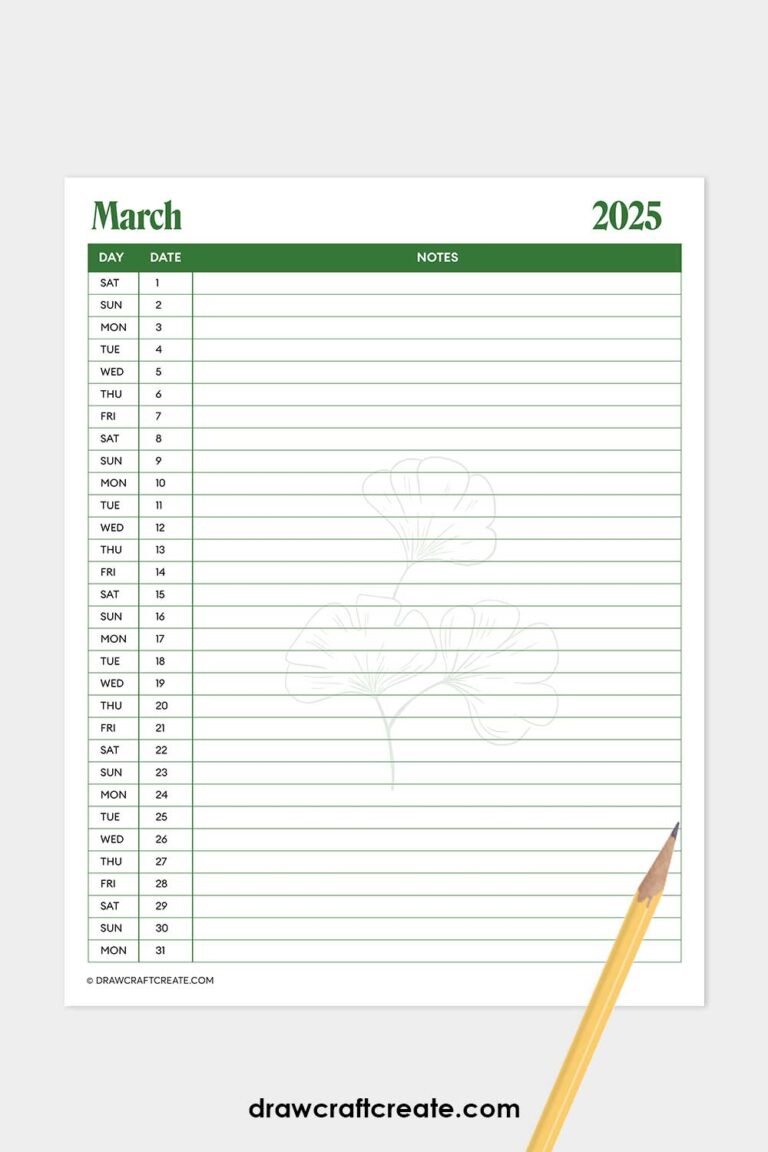 Free Printable March 2025 Calendars - Draw Craft Create