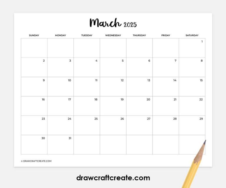 March 2025 Calendars Printable Free - Draw Craft Create