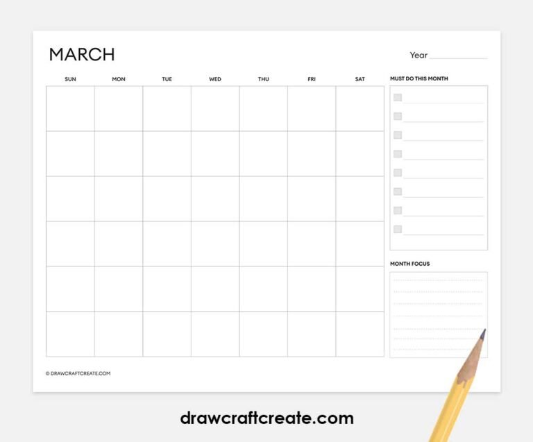 March 2025 Calendars Printable Free - Draw Craft Create