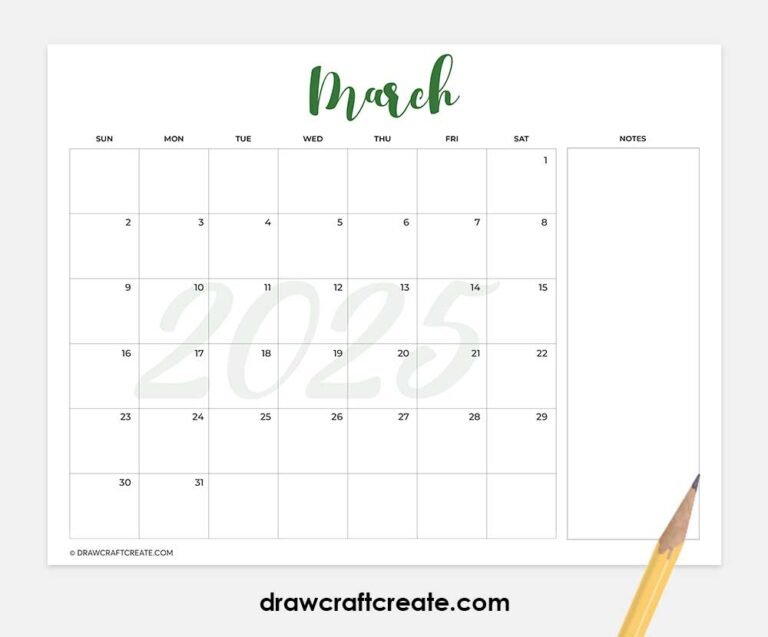 March 2025 Calendars Printable Free - Draw Craft Create