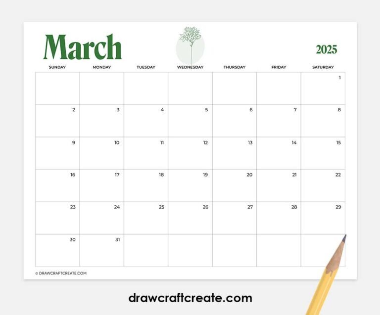 March 2025 Calendars Printable Free - Draw Craft Create