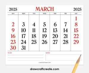 March 2025 Calendars Printable Free - Draw Craft Create
