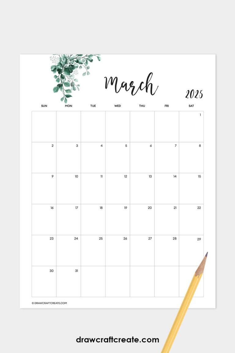 March 2025 Calendars Printable Free - Draw Craft Create