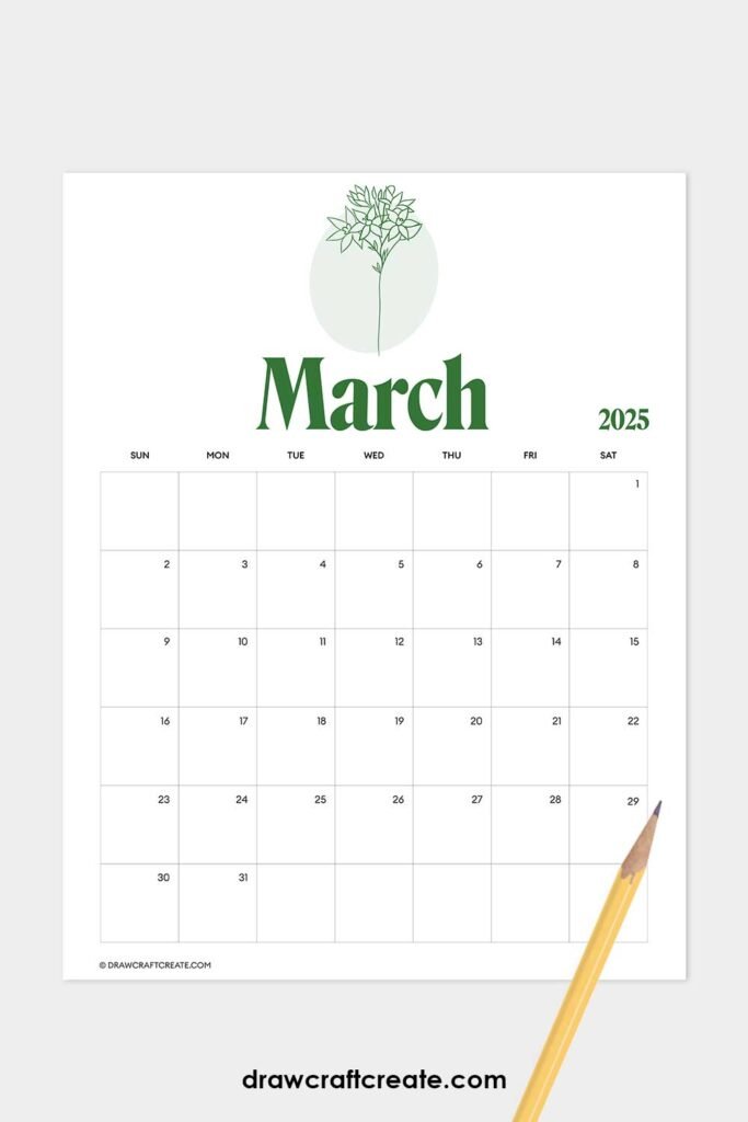 Free Printable March 2025 Calendars - Draw Craft Create