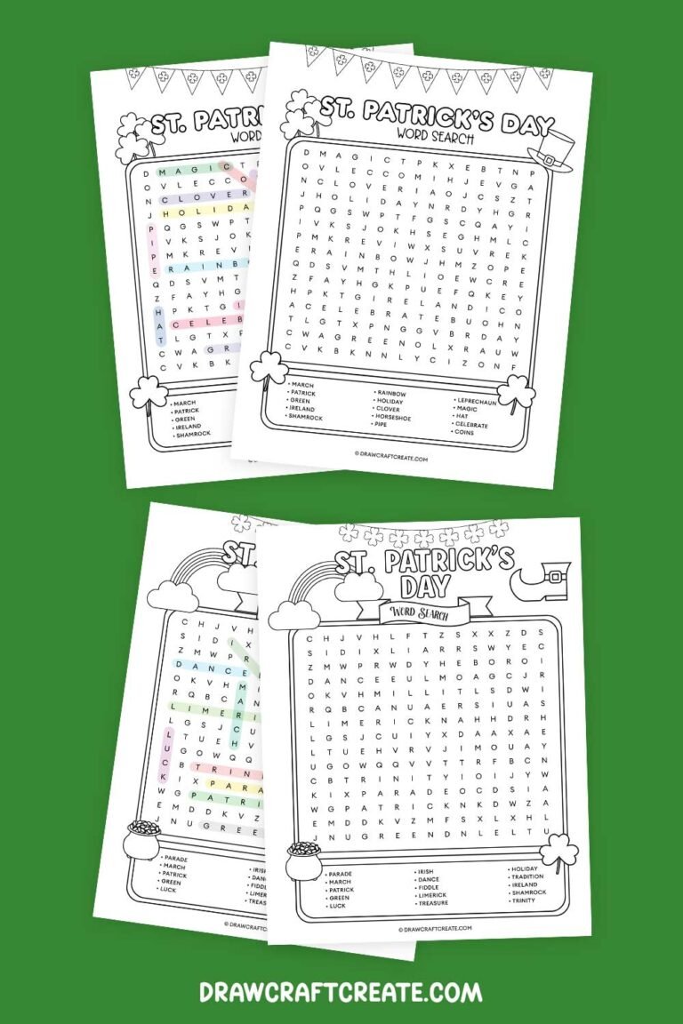 St. Patrick’s Day Word Search - Free Printable - Draw Craft Create