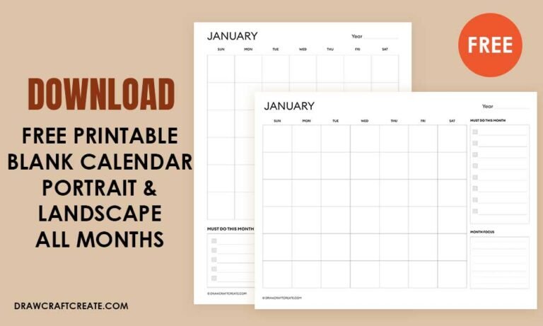 2025 Calendar Free Printable (Portrait and Landscape Orientation ...