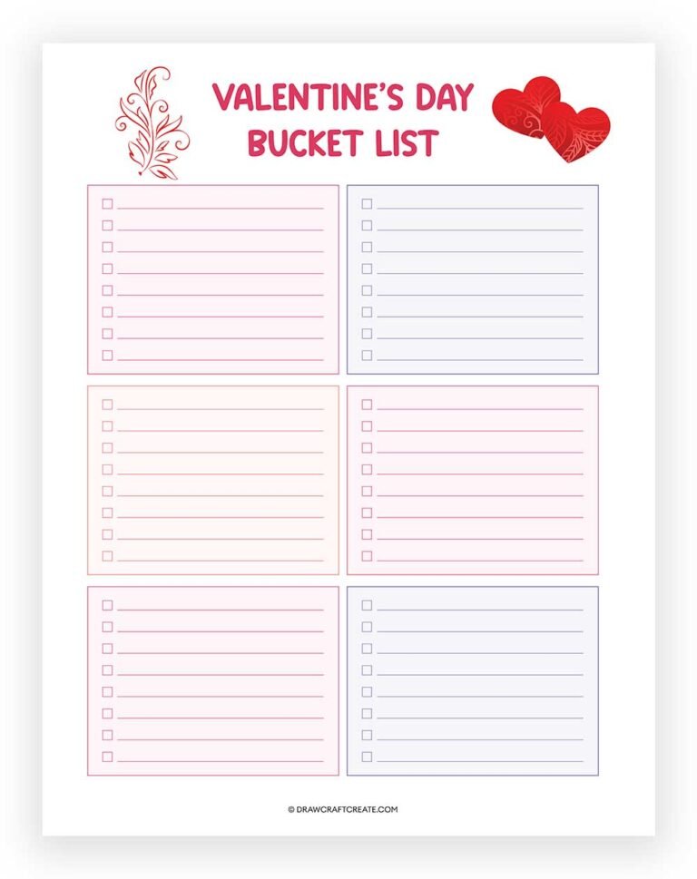 Free Printable Valentine's Day Planner - Draw Craft Create