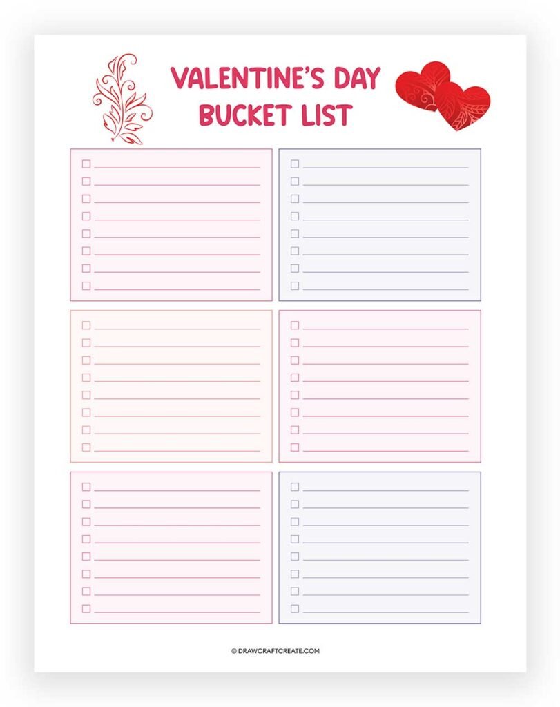 Free Printable Valentine's Day Planner - Draw Craft Create