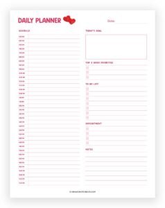 Free Printable Valentine's Day Planner - Draw Craft Create