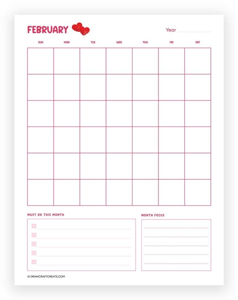 Free Printable Valentine's Day Planner - Draw Craft Create