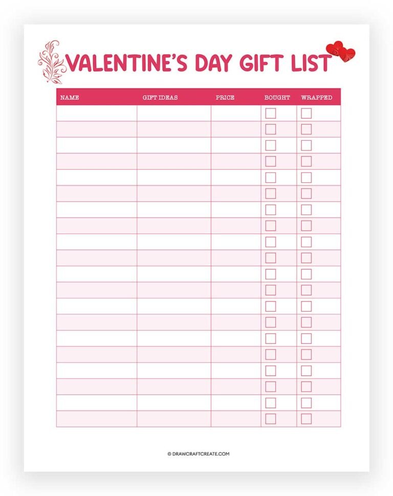 Free Printable Valentine's Day Planner - Draw Craft Create