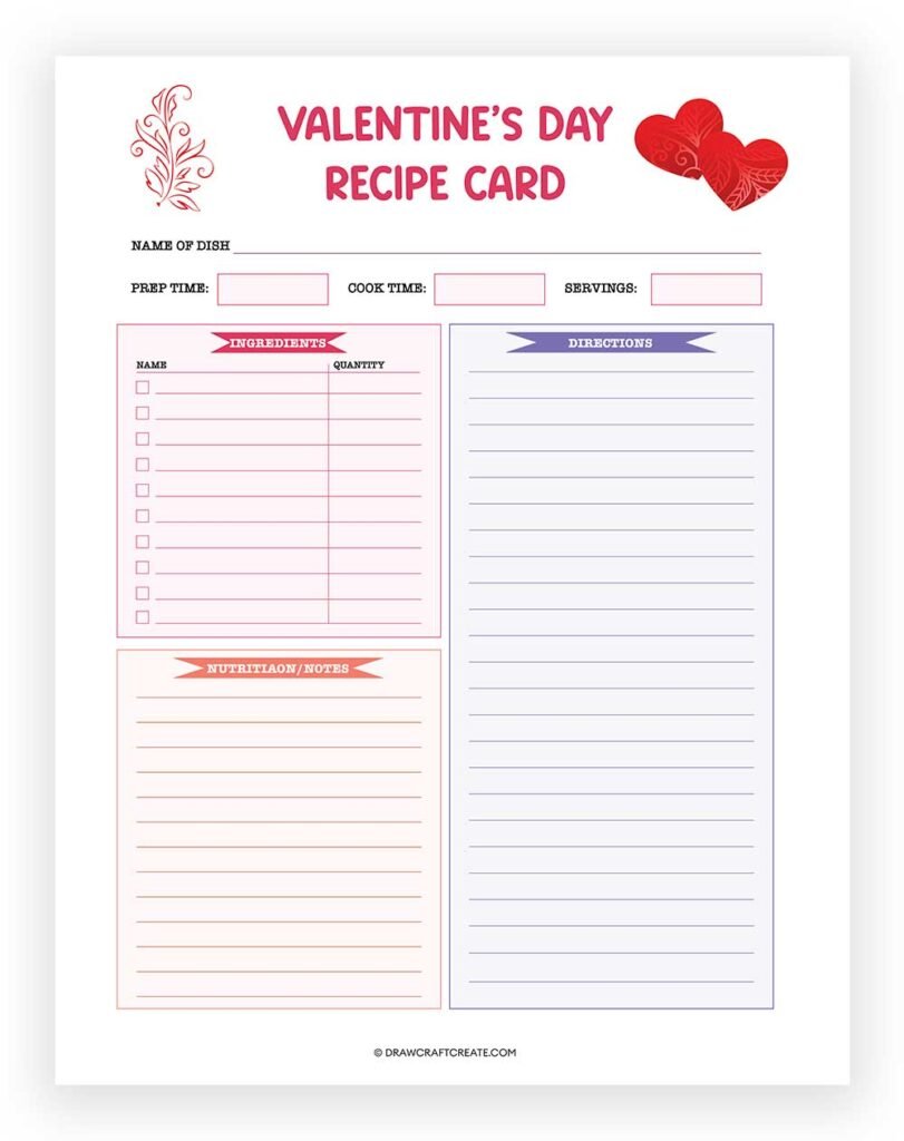 Free Printable Valentine's Day Planner - Draw Craft Create