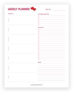 Free Printable Valentine's Day Planner - Draw Craft Create