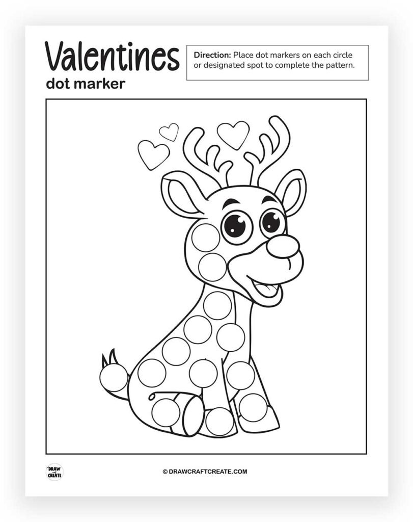Free Printable Valentine's Day Dot Marker Coloring Pages - Draw Craft ...
