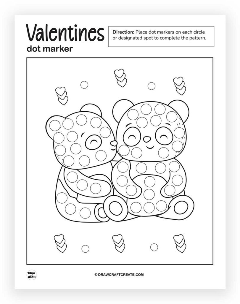 Free Printable Valentine's Day Dot Marker Coloring Pages - Draw Craft ...