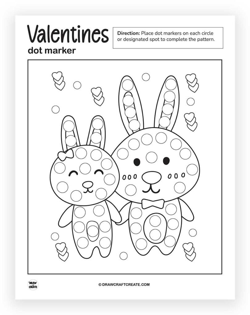Free Printable Valentine's Day Dot Marker Coloring Pages - Draw Craft ...