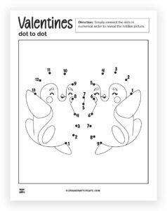 Free Printable Valentine's Day Dot To Dot Pages - Draw Craft Create