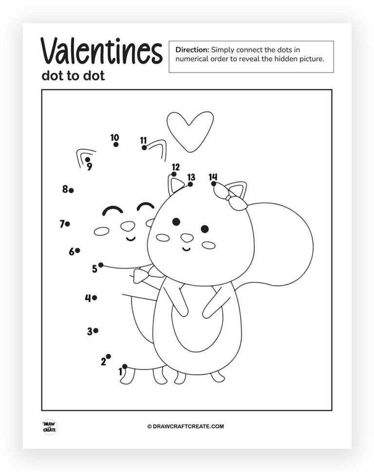 Free Printable Valentine's Day Dot To Dot Pages - Draw Craft Create