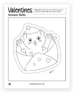 Free Printable Valentine's Day Scissor Skills - Draw Craft Create