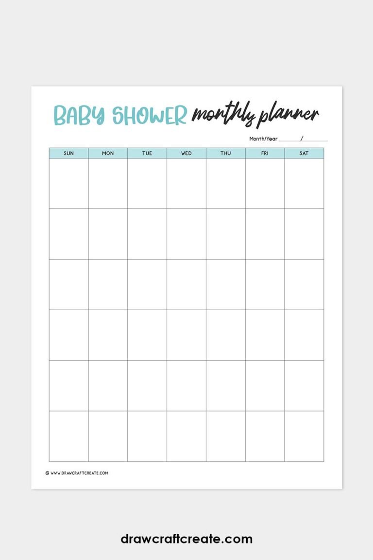 Free Baby Shower Planner Printable (43 Pages Template) - Draw Craft Create